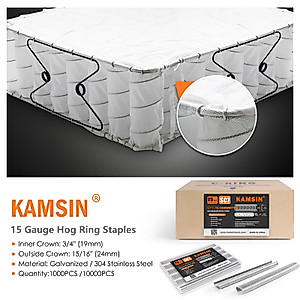 Kamsin K-SC7E 15 Gauge Pneumatic Hog Ring Gun 3/4-Inch Crown Long Nose Air Power C Ring Gun, 7-8mm Closure Diameter Hog Ring Stapler, C Ring Stapler Fencing Tool for Spring Mattress, Cages, Car Seat