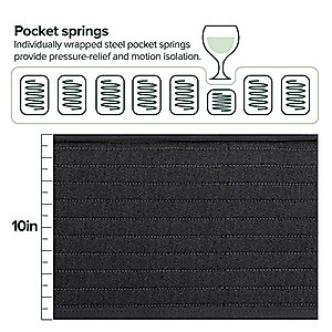 Zinus 10 Inch Comfort Essential Pocket Spring Hybrid Mattress/Pressure Relieving Support/CertiPUR-US Certified/Mattress-in-a-Box, Twin