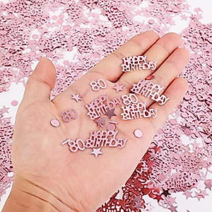700 Pieces Happy Birthday Confetti Number 80 Metallic Sequins Table Confetti Special Events Cake Confetti Table Scatters Decorations Supplies for Birthday, Anniversary (80th Style)