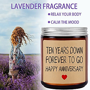 Scented Candle - 10 Years Anniversary Candle Gift for Couple, Happy 10th Anniversary Present for Him, Her, Husband, Wife, Wedding