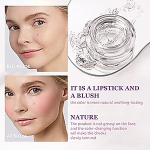 2PCS Moisturizing Blush Rouge Magic Color Changing Blusher for Cheeks and Lips Balm Multi Use Cream Liquid Blush Waterproof Blush Gel for Cheeks & Lips Gloss Glossy Shiny Finish Blush Makeup (2PCS)