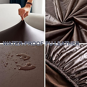 4pcs PU Leather RV Dinette Cushion Covers, Waterproof RV Seat Cover Restaurant Seat Sofa Slipcover RV Camper Car Settee Bench Cover (Black)