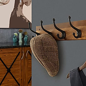 WEBI Rustic Coat Rack Wall Mount,35'' Long 8 Cast Iron Coat Hooks Wall Mounted,Heavy Duty Wall Coat Hanger Hooks for Hanging Coats,Clothes,Rustic Brown