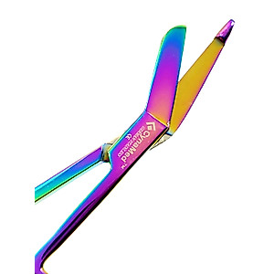 SET of 2 EACH PREMIUM GERMAN STAINLESS NURSES DOCTOR LISTER BANDAGE SCISSORS 7.25" + 5.5" MULTI TITANIUM COLOR RAINBOW STAINLESS STEEL-CYNAMED BRANDED-A+QUALITY GUARANTEED …