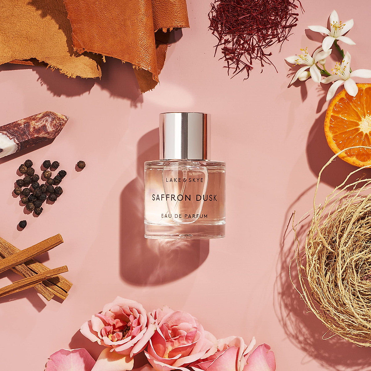 Lake & Skye Saffron Dusk Eau de Parfum Spray, Long Lasting Fragrance, 1.7 fl oz (50 ml) - Floral, Woody, Musky Scent.