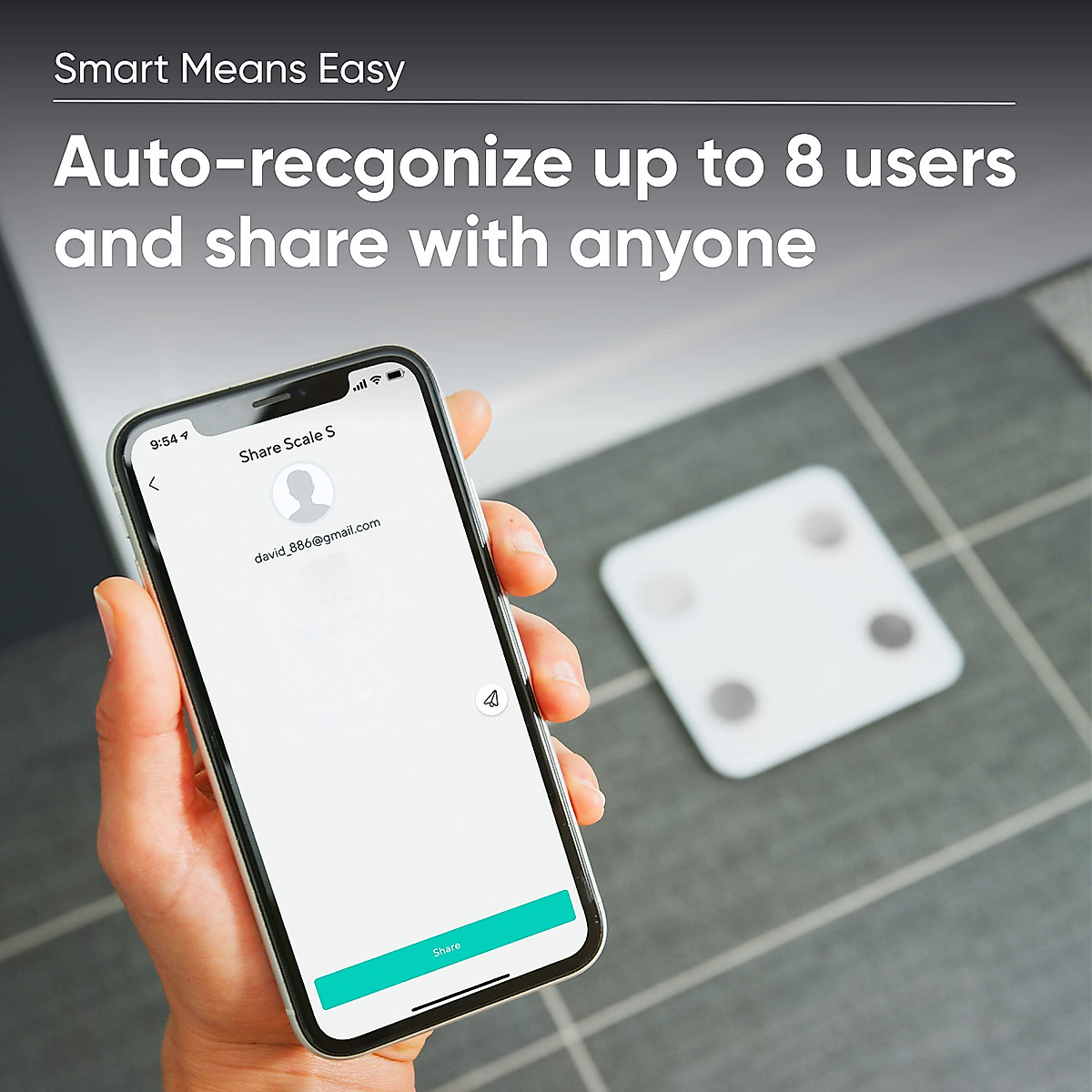 WYZE Scale S for Body Weight, Body Fat Monitor, Digital Bathroom Scale, Body Composition Analyer, Baby/Pet Mode, Wireless, Bluetooth, 400 lb Black&White