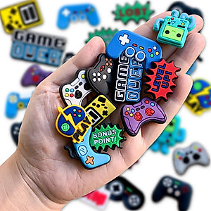 Euphaglaia 25 35Pcs Video Game Charms for Clog Shoes Decoration, Game Handle Charms Accessories for Adult Men (25)