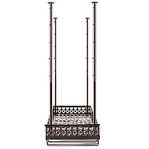 VEVOR Ceiling Wine Glass Rack, 46.9 x 13 inch Hanging Wine Glass Rack, 18.9-35.8 inch Height Adjustable Hanging Wine Rack Cabinet, Coppery Wall-Mounted Wine Glass Rack Perfect for Bar Cafe Kitchen