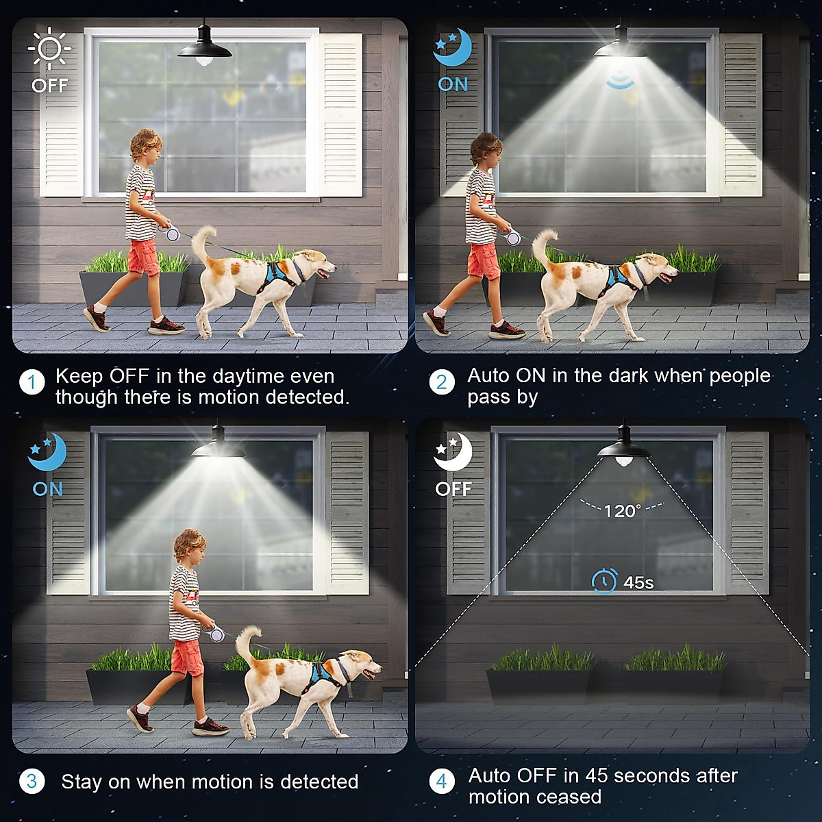 Motion Sensor Light Bulbs, 13W (100Watt Equivalent), Motion Activated Dusk to Dawn Security LED Bulb, 5000K Daylight, Energy-Efficient, for Indoor and Outdoor Lighting, Porch, Stairs, Hallway 1Pack