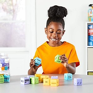 hand2mind Multiple Representation Dice, Large Foam Dice for Classroom, Subitizing Dice, Math Manipulatives Kindergarten, Educational Toys for Elementary Kids, Math Learning Tools (Set of 16)