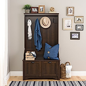 Prepac Wide Hall Tree with Shaker Doors, Espresso