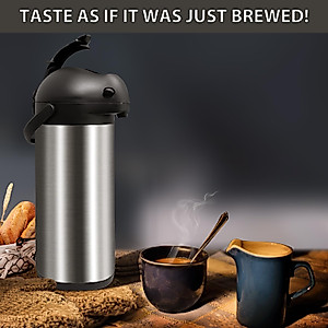 Heritage66 Stainless Steel Thermal Coffee Carafe Airpot-Large Beverage Dispenser Triple Wall Thermos Vacuum insulated Keeping Hot Coffee for 10 hours tea water coffee (5Liter /170 OZ)