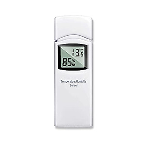 Ecowitt WH32 Wireless Outdoor Temperature and Humidity Sensor, Thermometer and Hygrometer Gauge with LCD Display, Default Degree Fahrenheit, Remote App Monitoring