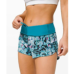 Lululemon Athletica Speed Up Short 2.5 (Quick Start MultiHawaiian Blue, Size 0)