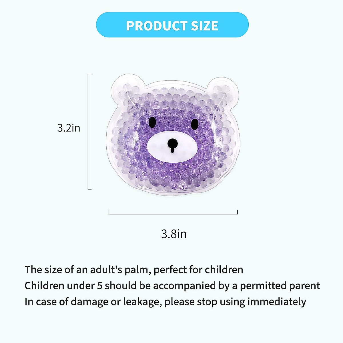 5 PCS Boo Boo Ice Packs, Kid Reusable Ice Pack, Auxiliary Fever Reduction, Hot Cold Pack for Kids Injuries, Wisdom Teeth, Baby Colic, Gas and Upset Stomach, Pain Relief, Fever, Headaches