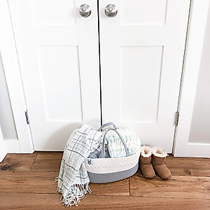 AWEHIRU YuanKanJu Baby Viking Diaper Caddy Organizer - Cotton Rope Storage Basket - Portable Changing Station - Backseat Car Organization for Kids - Boho Nursery Decor Registry Essentials