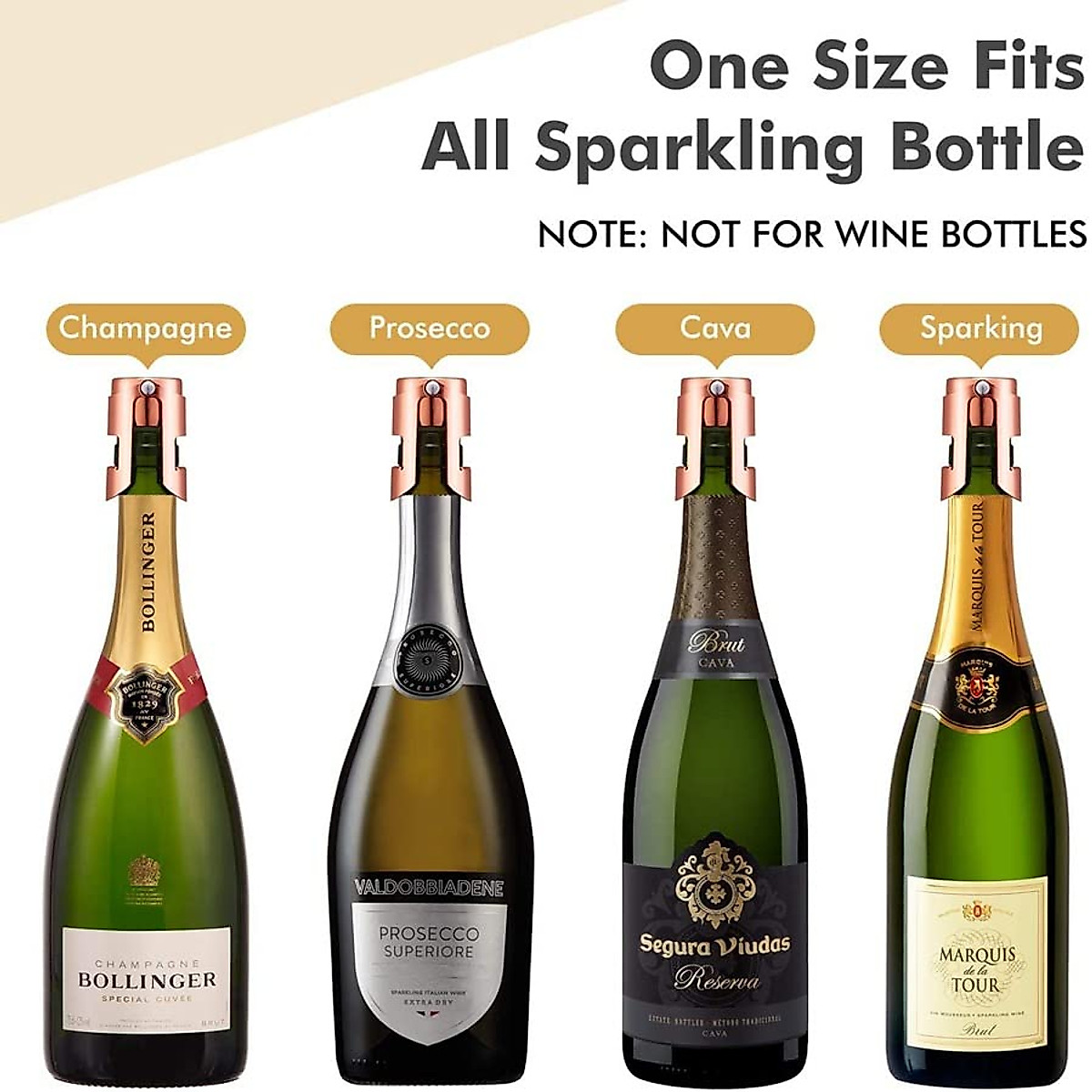 Murano Glass Champagne Bottle Stopper – Handmade, unique and beautiful gift for Prosecco, Cava, and Sparkling Wine Stopper with an airtight seal to keep bubbly fresher (Brown Speckled)