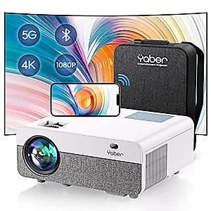 YABER Pro Y9 5G WiFi Bluetooth Projector, 15000LM 460 ANSI Native 1080P Projector 4K Support, Outdoor Movie Projector with Screen, Max 500" 4P/4D Keystone 50% Zoom Full Sealed Optical 4K Projector