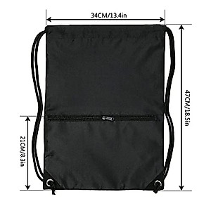 HOLYLUCK Men & Women Sport Gym Sack Drawstring Backpack Bag - Black