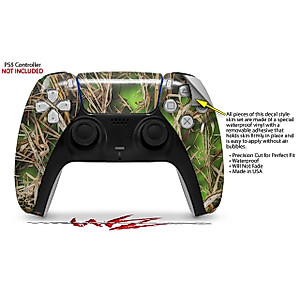 WraptorSkinz Skin Wrap compatible with Sony PS5 DualSense Controller WraptorCamo Grassy Marsh Camo Neon Green (CONTROLLER NOT INCLUDED)