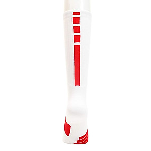 NIKE Elite Basketball Crew Socks (White/Royal, Large)