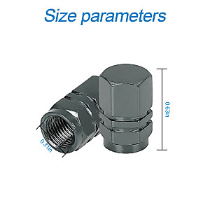 4PCS Moly Magnolia Tire Stem Valve Caps Wheel Valve Covers Car Dustproof Tire Cap, Leak-Proof Air Protection Fits Cars, Trucks, Bikes, Motorcycles, Bicycles, Hexagon Shape Design (Gray)