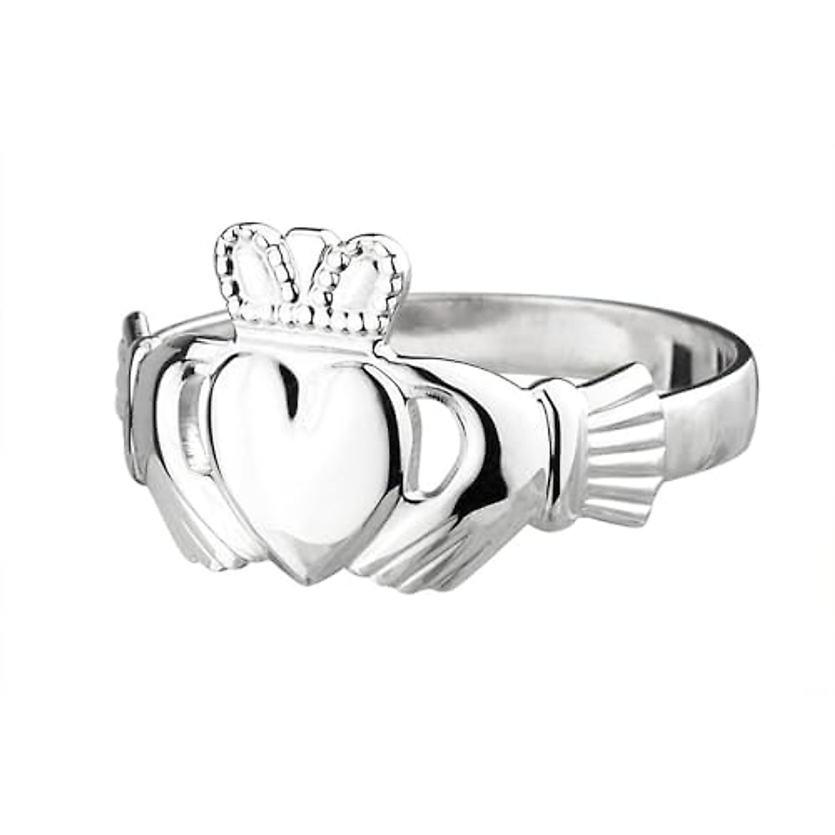 Biddy Murphy Women's Claddagh Maids Ring Made in Ireland Classic Sterling Silver Traditional Claddagh Design Fine Details Made in Co. Dublin by Irish Artisan Jewelers Size 6