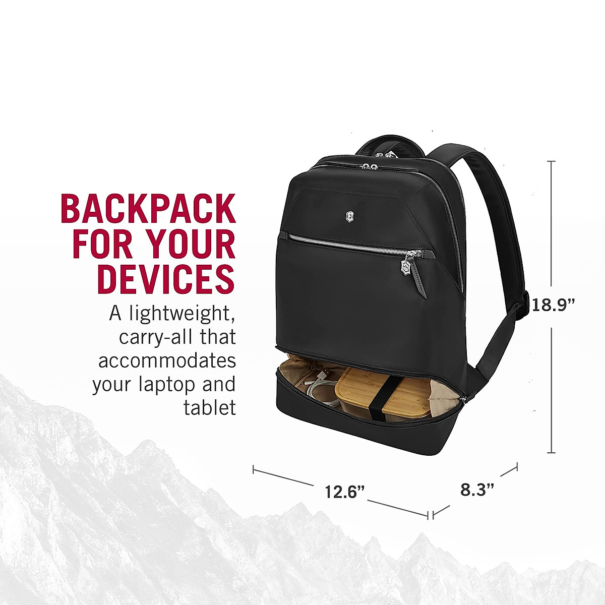 Victorinox Victoria Signature Deluxe Backpack - Professional Laptop Backpack for Women - Holds Computer & Tablet - Includes Clutch - 18 Liters, Black