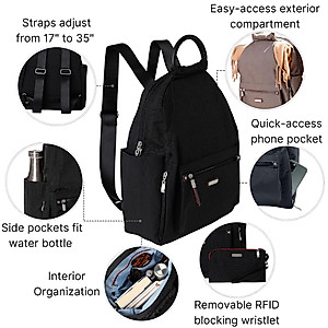 Baggallini Women's All Day Backpack, Black Cheetah Emboss, One Size…