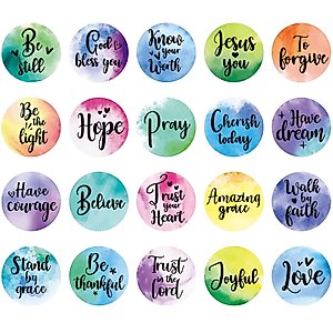 480 Pieces Inspirational Bible Verse Stickers Motivational Scripture Round Bible Stickers Faith Encouraging Decals for Prayer Laptop Phone Water Bottle Scrapbook(Cute Styles)