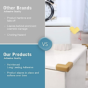 uxcell 2pcs Foam Furniture Desks Edge Cover Pads Protectors Corner Cushions Bumpers Guards Light Brown