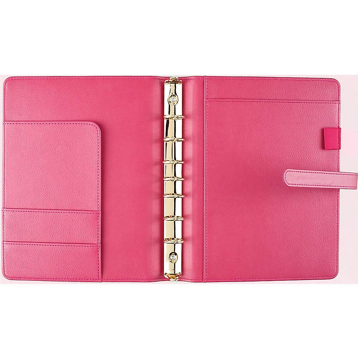 AT-A-GLANCE Faux Leather Undated Starter Set, 7-Ring, 5-1/2" x 8-1/2", Desk Size, Fashion, Raspberry (DR1118-040-27)