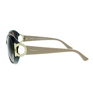 Ferragamo Brown Gradient Oval Sunglasses SF668 001 57