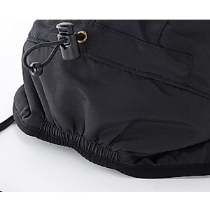 Home Prefer Waterproof Mens Winter Hats with Brim Fleece Lined Earflaps Hat Warm Baseball Cap Black