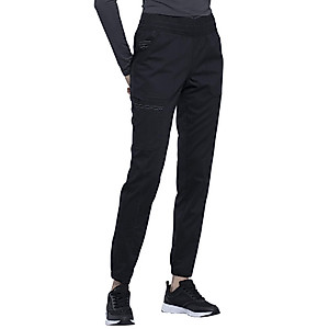 Cherokee Women Scrubs Pant Workwear Revolution Natural Rise Jogger WW011, M, Black