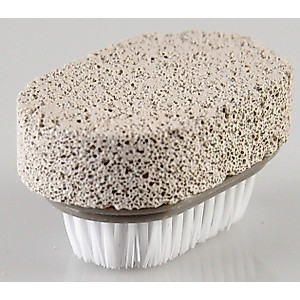 HOME-X 2-in-1 Pumice Stone and Brush for Feet, Foot File, Dead Skin Callus Remover, Pedicure Tool, Bathroom Accessories-2 ¾“ L x 1 ¾“ W