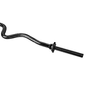 CAP Barbell 48” Regular Threaded Solid Super Curl Bar, Black
