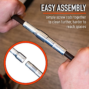 18-Foot Chimney Cleaning Kit - 6x3 Ft Fiberglass Rods, 6-Inch Premium Poly Brush, 1/4" NPT Fittings - Durable and Effective