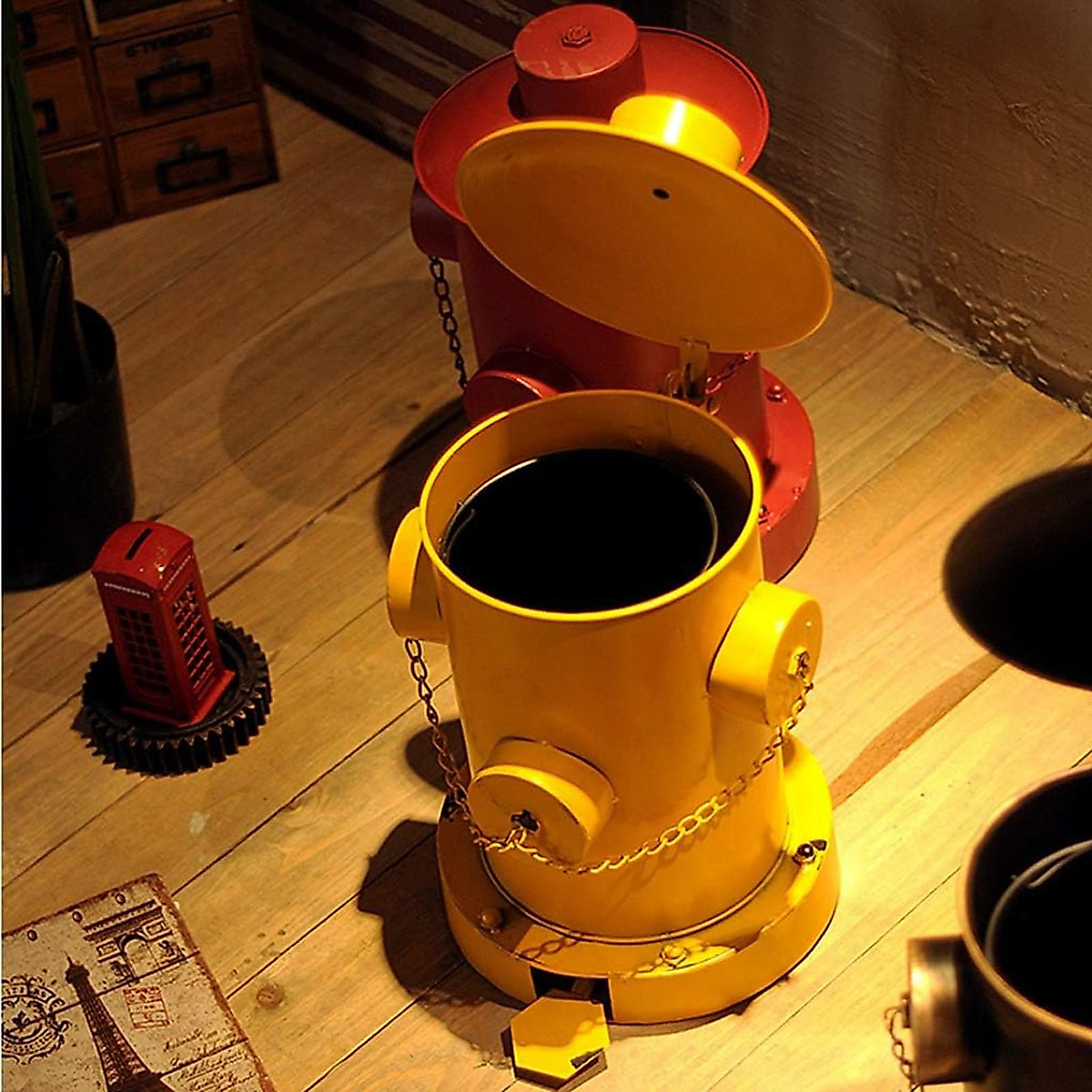 BYDEADY Fire Hydrant Trash Can for Dogs to Pee on, Retro Pedal Trash Ca,Fire Hydrant Garbage Can with Inner Bucket, Outdoor Trash Can for Patio, Large Capacity Indoor Waste Bins, blue