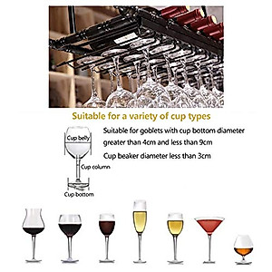 Stylish Simplicity Industrial Wine Glass Stylish Simplicity Frame Retro Iron Inverted High Glass Cup Holder Kitchen or Office Tableware Bottle Holder Wine Glass Holder Height Adjustable Bar Floating
