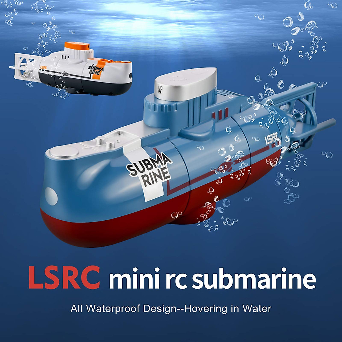 GoolRC Mini RC Submarine for Kids, LSRC-SMI Remote Control Boat Waterproof Diving Toy for Boys and Girls (White)