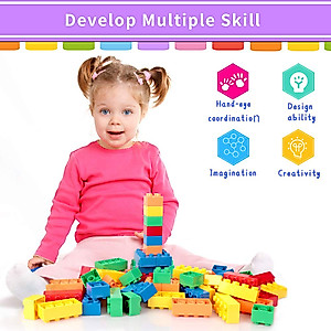 GARUNK 150 Piece Classic Big Building Bricks | Large Toy Blocks | Compatible with Most Major Brands, STEM Educational Toy Large Building Bricks Set for All Ages, Birthday Gift for Boys & Girls