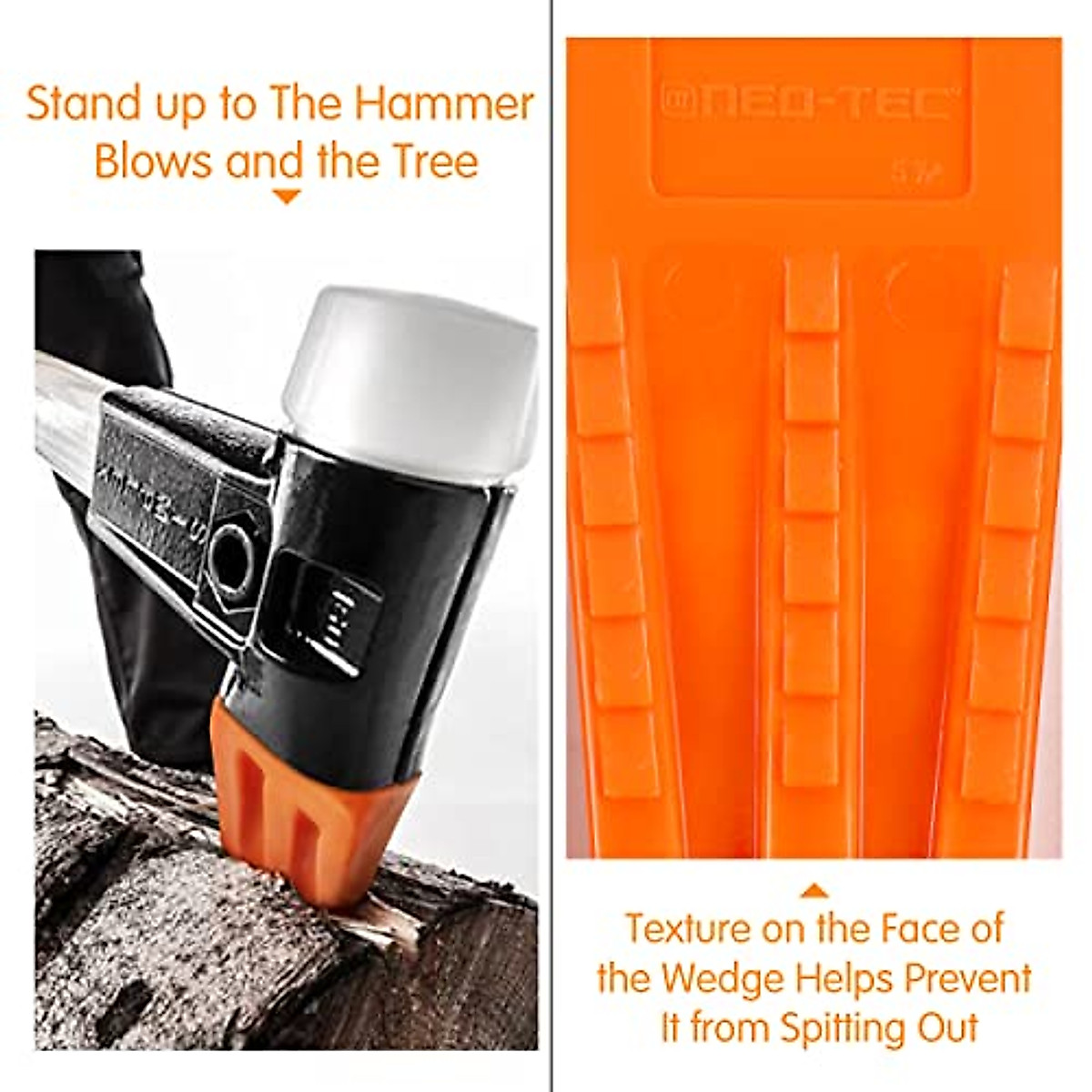 NEO-TEC 6 Pack Tree Felling Wedges, Chainsaw Wedges, 5.5"+8" Tree Cutting Equipment, Tree Cutting Equipment with Spikes for Safe Tree Cutting