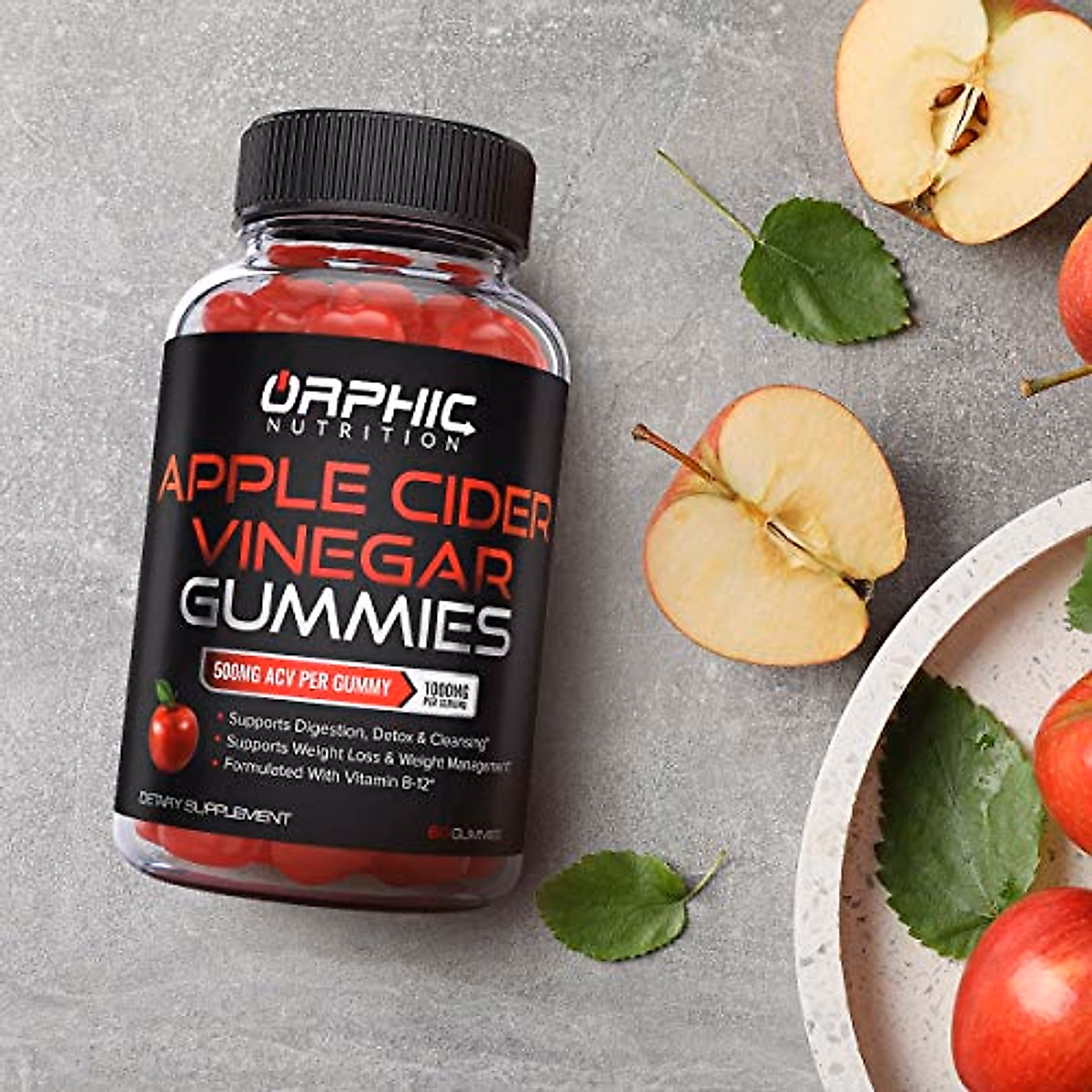 Apple Cider Vinegar Gummies - 1000mg -Formulated to Support Weight Loss Efforts, Normal Energy Levels & Gut Health* - Supports Digestion, Detox & Cleansing* - ACV Gummies W/ VIT B12, Beetroot