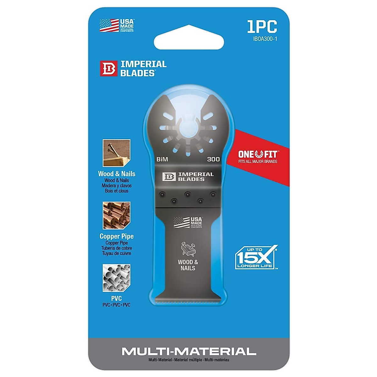 Imperial Blades IBOA300-1 One Fit 1-1/4" Standard Wood & Nails Blade, 1PC