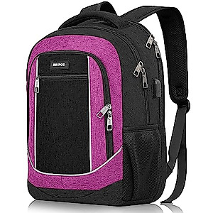 Travel Laptop Backpack for Men and Women, Backpack for School Teen Boys and Girls, Student Bookbag 15.6 inch Laptop Compartment with USB Charging Port and Anti theft Poket, Black