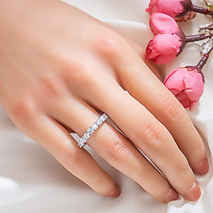 SecreTalk 2.2ct Moissanite Engagement Promise Ring for Women - Diamond Wedding Band 925 Sterling Silver D Color VVS with Certificate of Authenticity (6)