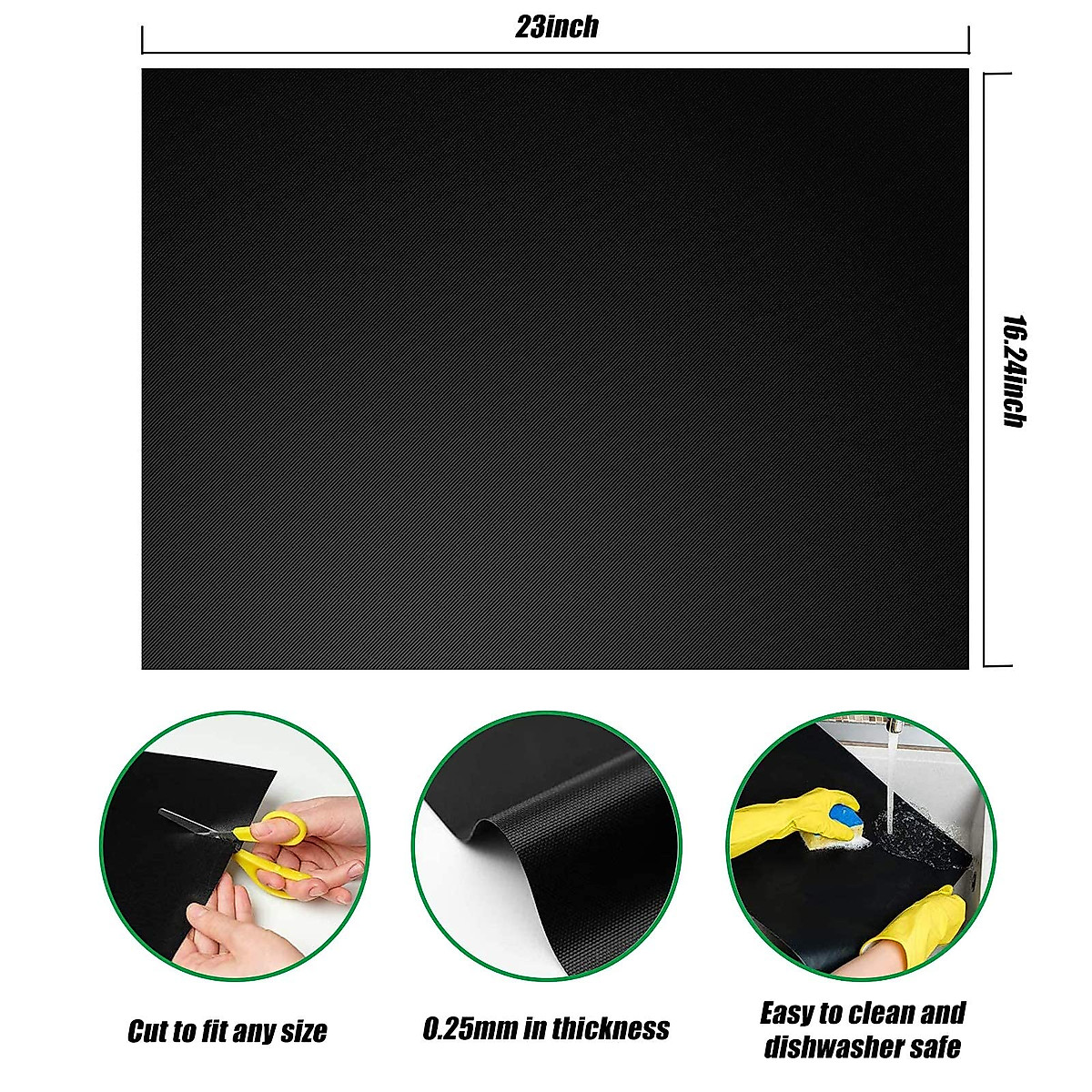 2 Pack Large Oven Liners for Bottom of Electric Oven, Gas Oven Microwave Charcoal or Gas Grills, Reusable Thick Heavy Duty Teflon Non-Stick Oven Mat, Easy to Clean Gas Stove Liners, BPA & PFOA Free