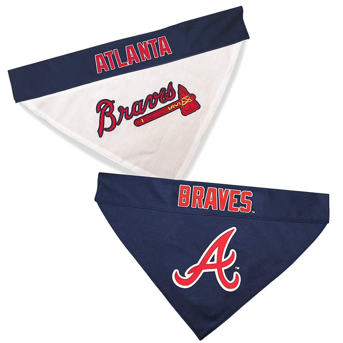 Pets First BRV-3217-S-M MLB Dog Bandana - Atlanta Braves Reversible Pet Bandana, Small/Medium, MLB Team Color
