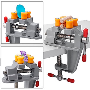 Yakamoz Mini Bench Vise Small Table Vice Clamp on Vise Drill Press Vise Workbench Vice for Jewelry Making Wood Carfit DIY Breads Watch Repairing
